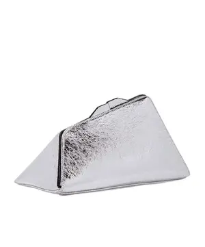 Attico The 8.30 Pm Clutch Bag - Silver