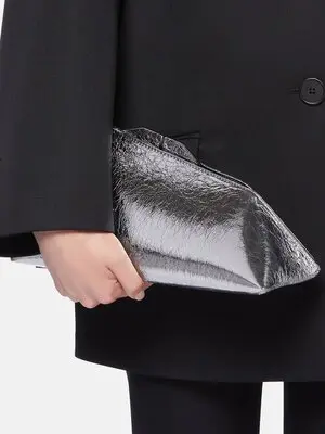 Attico The 8.30 Pm Clutch Bag - Silver