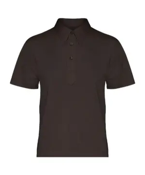 MAISON MARGIELA Short Sleeved Buttoned Polo Shirt - Brown