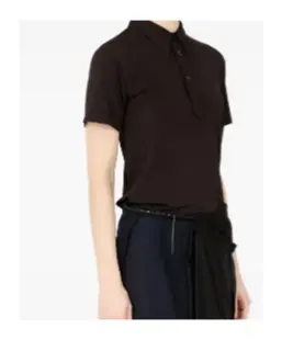 MAISON MARGIELA Short Sleeved Buttoned Polo Shirt - Brown