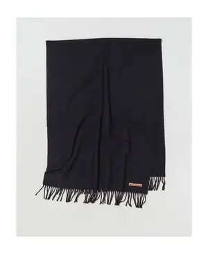 Acne Studios Logo Patch Fringed-edge Scarf - Black