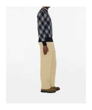 Burberry Checked Knitted Crewneck Jumper