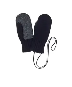 Auralee Patchwork Design Mittens - Black