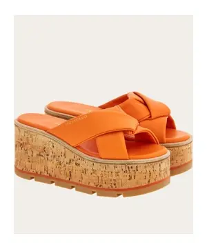 FERRAGAMO Open Toe Platform Wedge Sandals