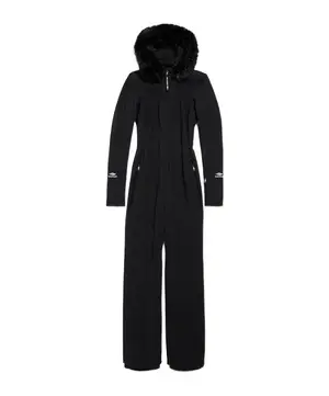 Balenciaga Ski Fitted Hooded Jumpsuit - Black