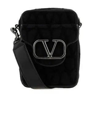 Valentino Garavani Locò Toile Iconographe Zip-up Mini Shoulder Bag - Black