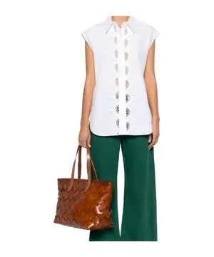 Dorothee Schumacher Sleeveless Collared Blouse With Cutout Detail