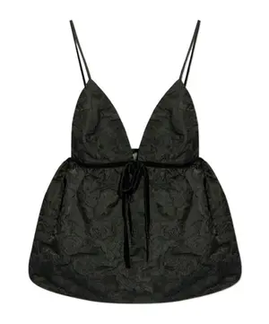 GANNI Botanical Jacquard Strap Top
