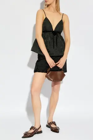 GANNI Botanical Jacquard Strap Top