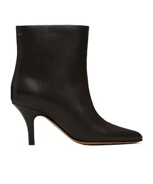 MAISON MARGIELA Pointed-toe Leather Ankle Boots - Brown