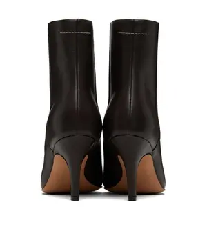 MAISON MARGIELA Pointed-toe Leather Ankle Boots - Brown