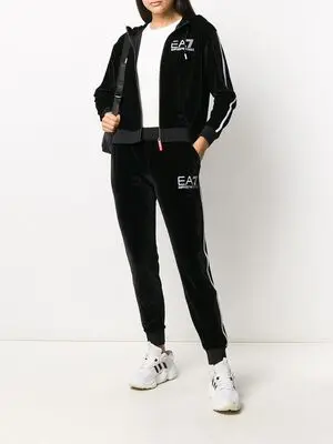 EA7 Logo Decal Velour Track Pants
