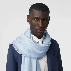 Burberry Silk And Wool Blended Jacquard Scarf