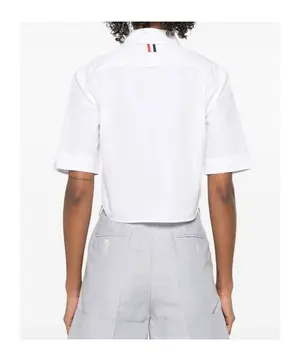 Thom Browne Classic Cropped Oxford Shirt - White