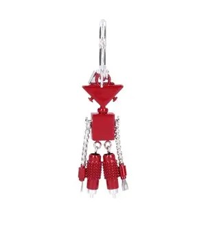Prada Robot Charm Hoop Earring