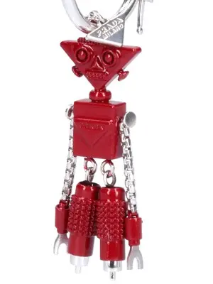 Prada Robot Charm Hoop Earring