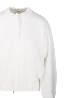 Max Mara Pelago Long-sleeved Knitted Cardigan - White