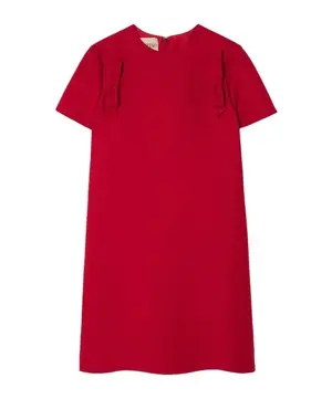 Valentino Garavani Crepe Couture Short Dress With Ribbon Detail