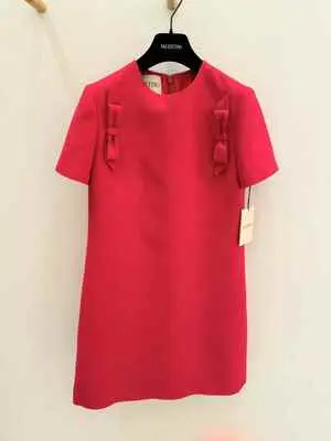 Valentino Garavani Crepe Couture Short Dress With Ribbon Detail