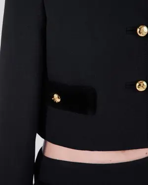 Prada Cropped Button-up Jacket With Lapels