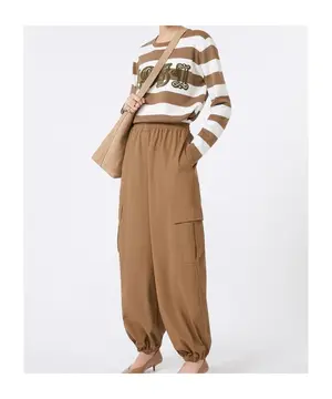Max Mara Viterbo Striped Crewneck Jumper With Graphic Print - Brown