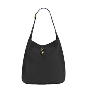 Saint Laurent Le 5 À 7 Logo Plaque Large Shoulder Bag - Black