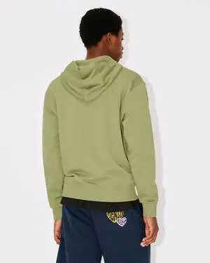 Kenzo Hooded Zipped 'boke Flower' Crest Jumper - Green