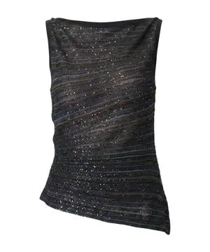 Missoni Sleeveless Horizontal Striped Sequined Vest