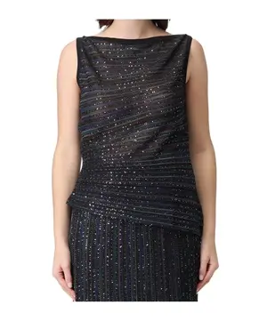 Missoni Sleeveless Horizontal Striped Sequined Vest