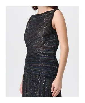 Missoni Sleeveless Horizontal Striped Sequined Vest