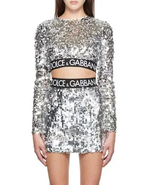 Dolce & Gabbana Sequin Embellished Crewneck Top