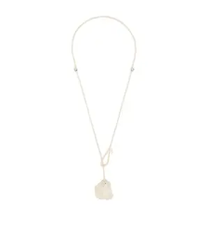 Our Legacy Crochet Catch Necklace With Shell Pendant - Beige