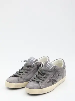 GOLDEN GOOSE Super Star Embellished Sneakers - Gray