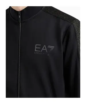 Emporio Armani Gold Label Zip-up Sweatshirt In Stretch Technical Twill