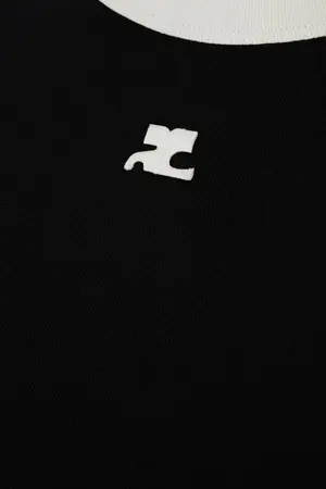 COURREGES Contrast Trim Logo T-shirt - Black