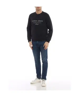 Giorgio Armani Logo Print Crewneck Sweatshirt