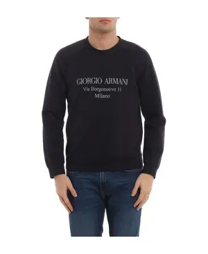 Giorgio Armani Logo Print Crewneck Sweatshirt