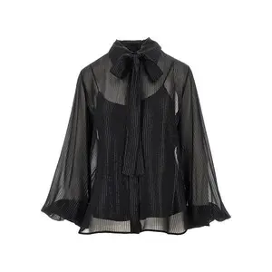 Max Mara Sheer Lurex Shirt - Black
