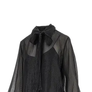 Max Mara Sheer Lurex Shirt - Black
