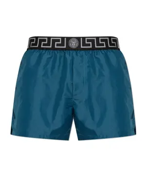 Versace Greca Detail Swim Shorts - Blue