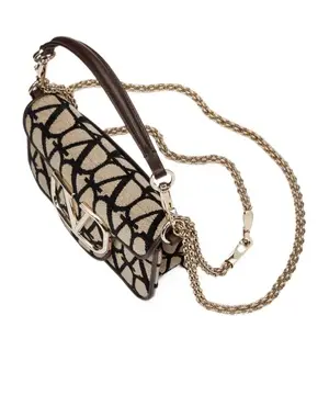 Valentino Garavani Vlogo Plaque Foldover Top Shoulder Bag