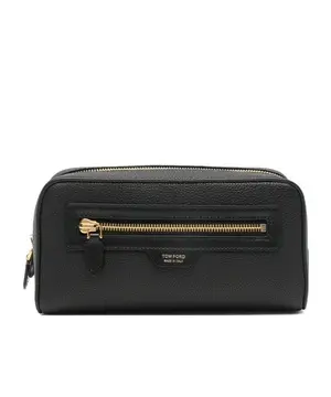 TOM FORD Grain Leather Smart Wash Bag - Black