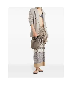 Brunello Cucinelli Geometric Print Cotton Maxi Skirt - No