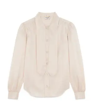 Saint Laurent Lavallière Neck Long-sleeved Blouse - No