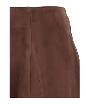 ARMA Eleni High-waisted Suede Skirt - Brown