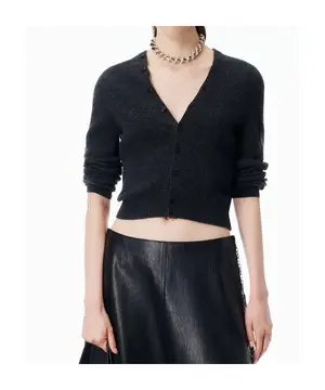 Alexander Wang Knit Button-up Cardigan - Charcoal
