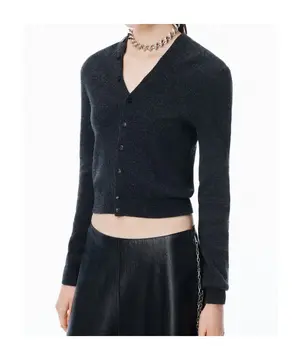 Alexander Wang Knit Button-up Cardigan - Charcoal