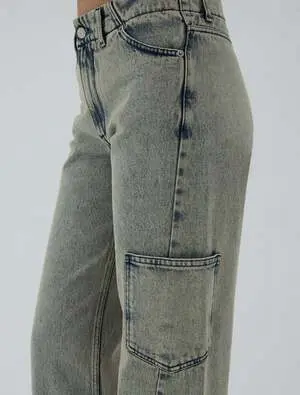Paloma Wool Button-fastening Acid Wash Jeans