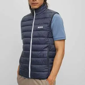 Hugo Boss Water-repellent Logo-printed Zipped Gilet