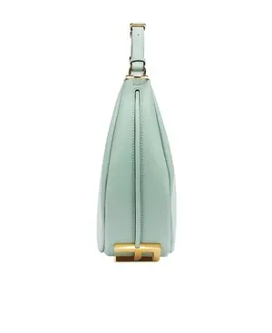 Fendi Leather Bag With Gold Tone Words - Green